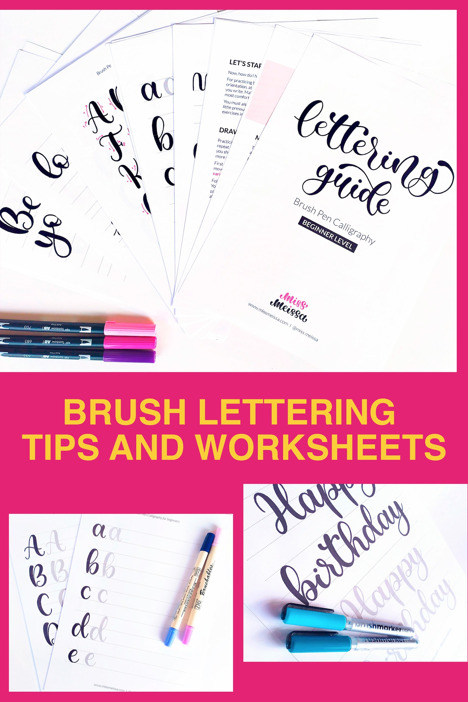 Brush Lettering Workbook for Beginners. Learn Calligraphy With Brush ...