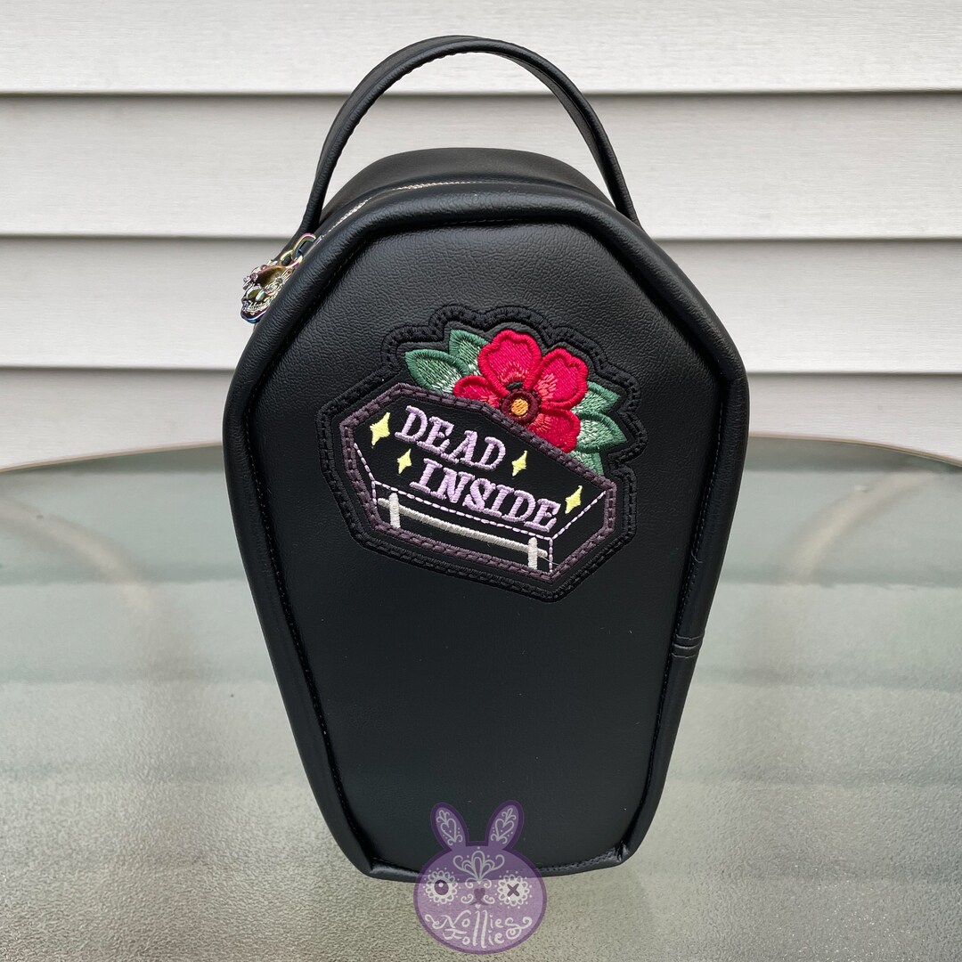 Dead Inside Coffin Toiletry Bag, Glam Goth Clamshell Makeup Bag - Etsy