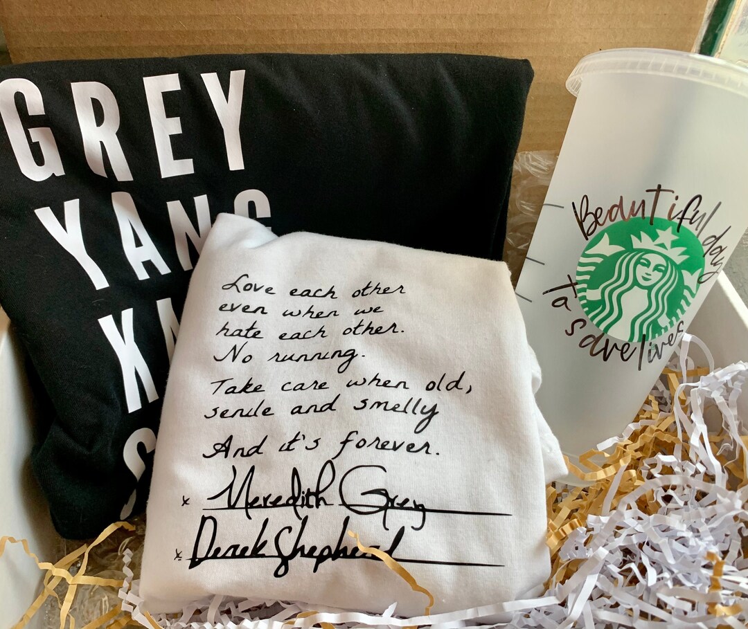 Grey's Anatomy Gift Box Set/ Grey's Anatomy/ Post It T-shirt/ Meredith ...