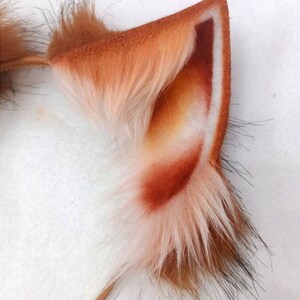 Red Fox Ears Ginger Faux Fur Furry Orange Cosplay - Etsy
