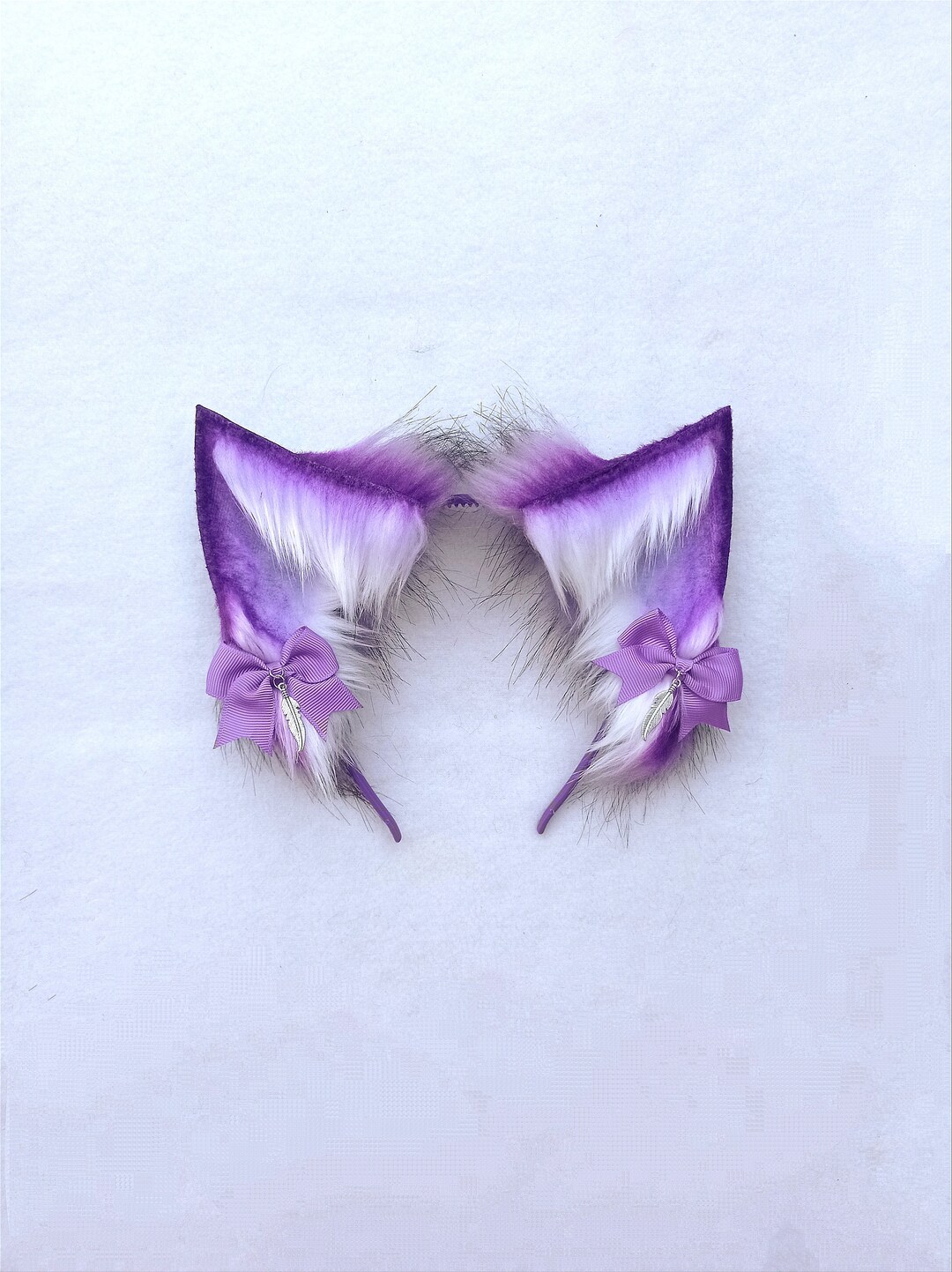 Purple Ears Fox Kitsune Cosplay Furry Faux Fur - Etsy