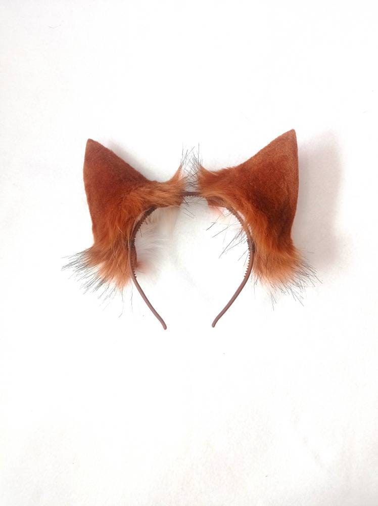 Red Fox Ears Ginger Faux Fur Furry Orange - Etsy