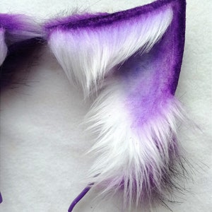 Purple Ears Fox Kitsune Cosplay Furry Faux Fur - Etsy