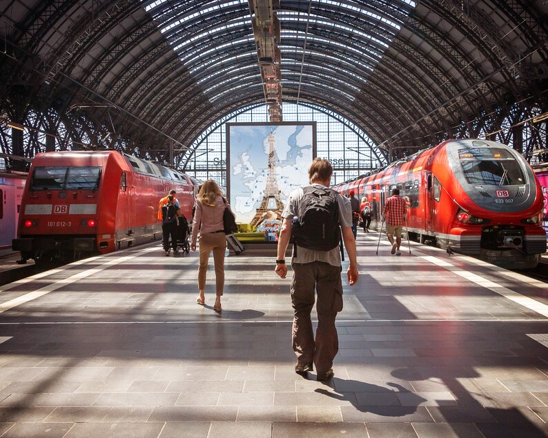 Custom Travel Map, Photo Background, Map of Europe, Interrail Trip ...