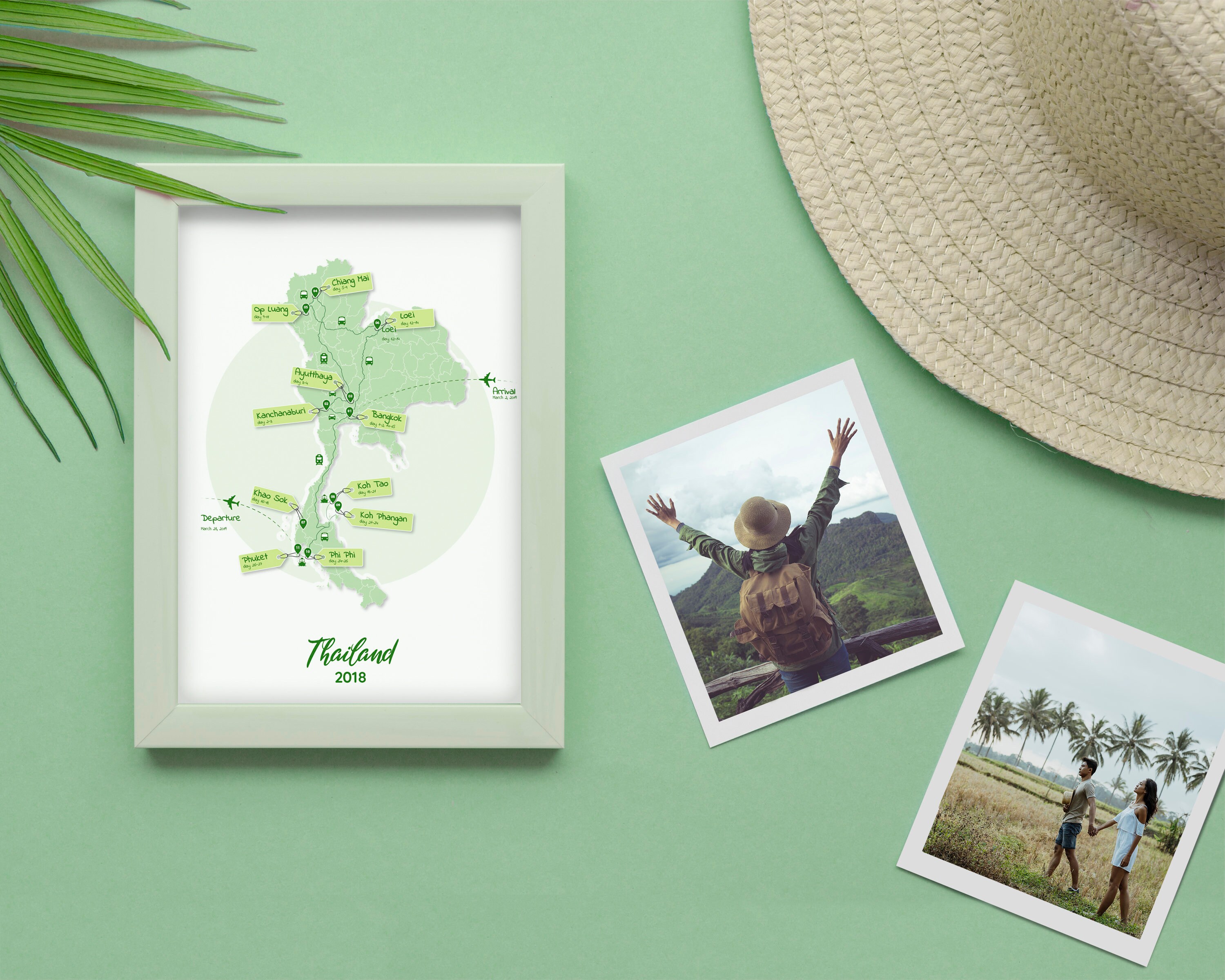 Custom Travel Map Route, Our Anniversary Trip, World Travelling ...