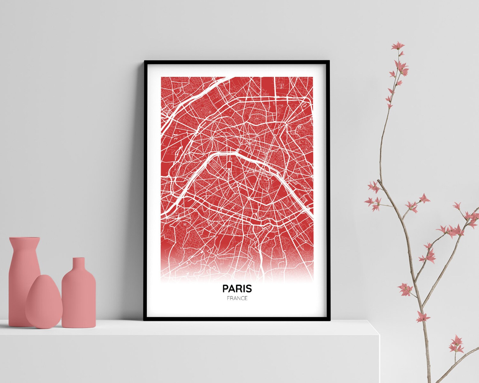 Inverted Styled City Map, Rectangle Shape, Custom City Poster, City ...