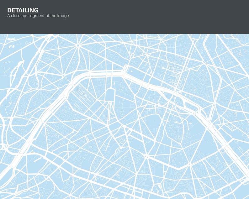 Inverted Styled City Map, Rectangle Shape, Custom City Poster, City ...