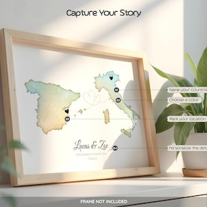 Personalized Keepsake for Couples, Long Distance Relationship Map ...