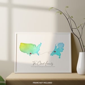 Personalized Long Distance Poster, Custom International Relationship ...