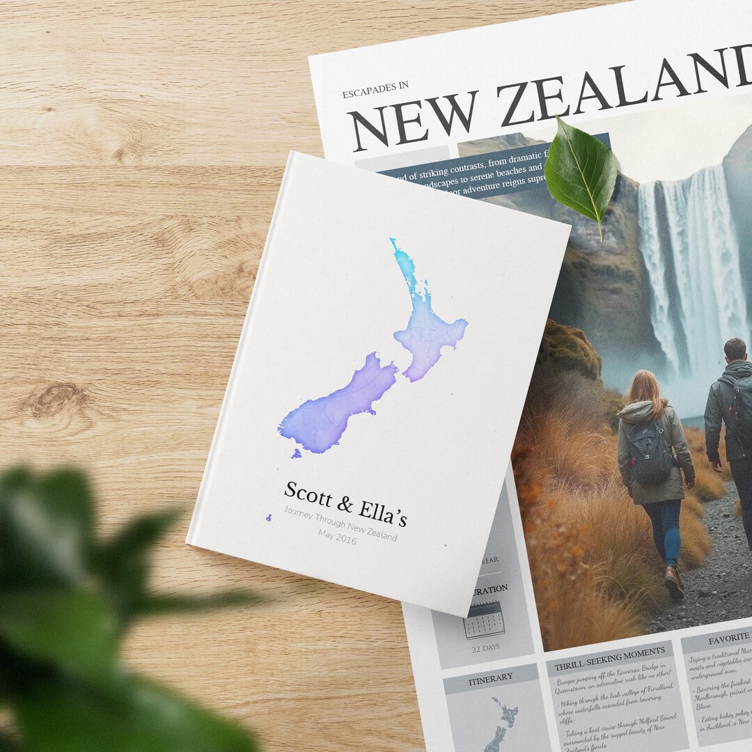 New Zealand Kiwi Adventure Planner, Custom Travel Diary, Unique Journal ...