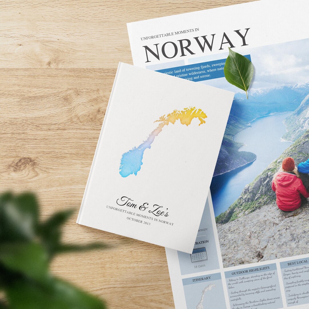 Norway Travel Journal, Custom Scandinavian Diary, Unique Nordic ...