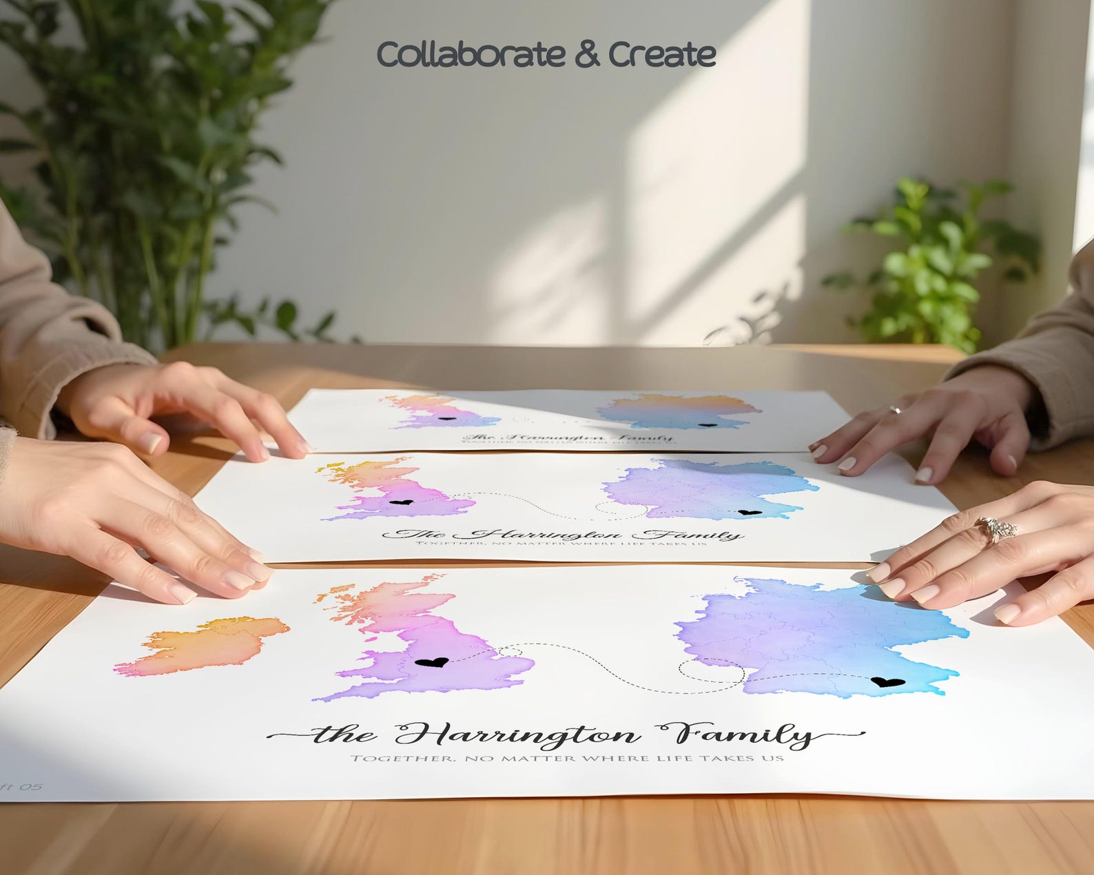 Long Distance Map for Couples, Custom Love Journey, Personalised ...