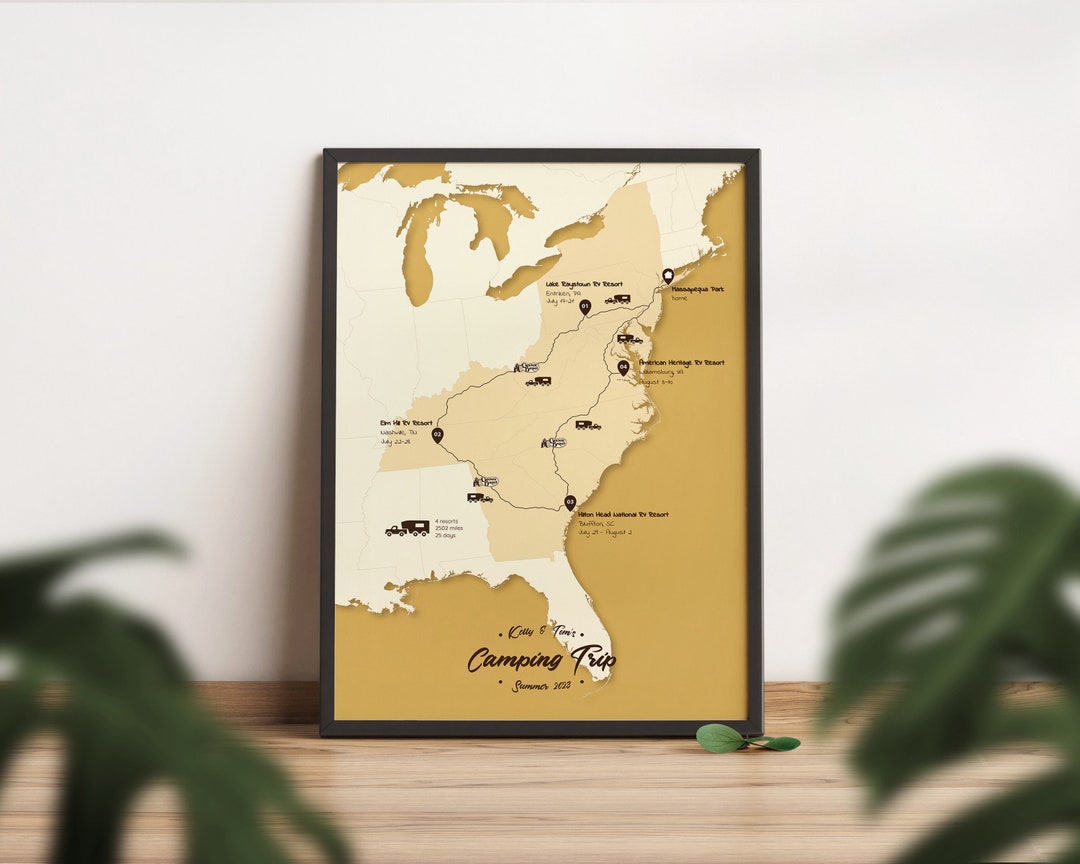 Custom USA Travel Map, Adventure Trip, National Parks, Photobook Map ...