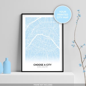 Inverted Styled City Map, Rectangle Shape, Custom City Poster, City ...