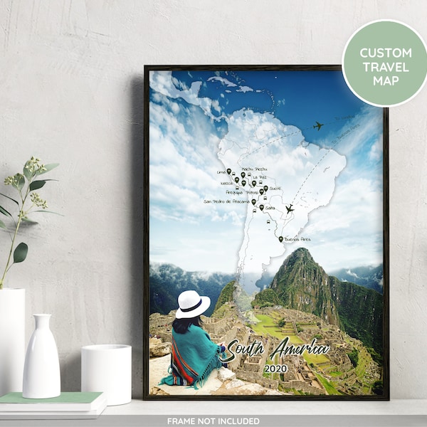 South America World Map Poster - Etsy