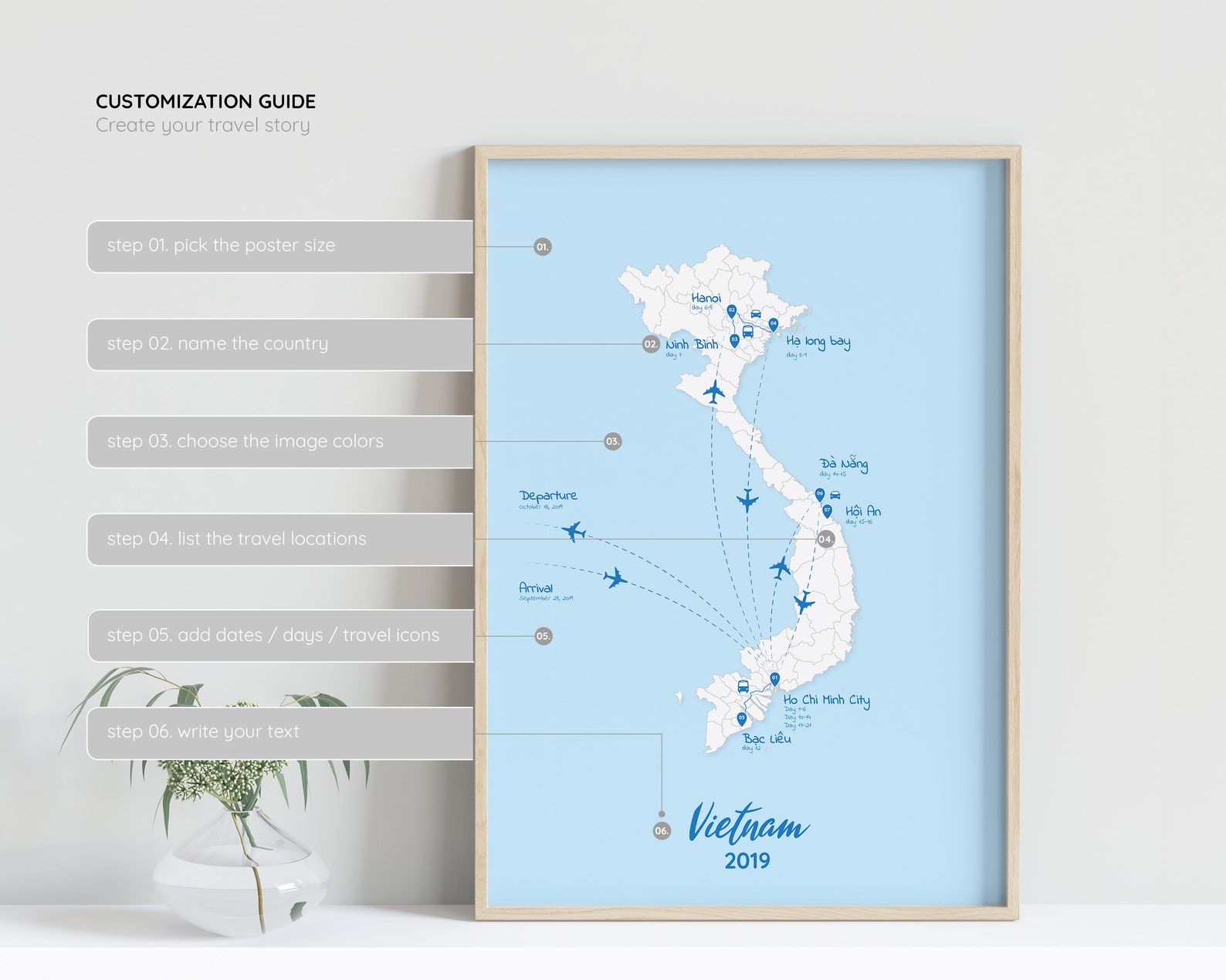 Custom Travel Map Personalised Adventure Trip Places - Etsy