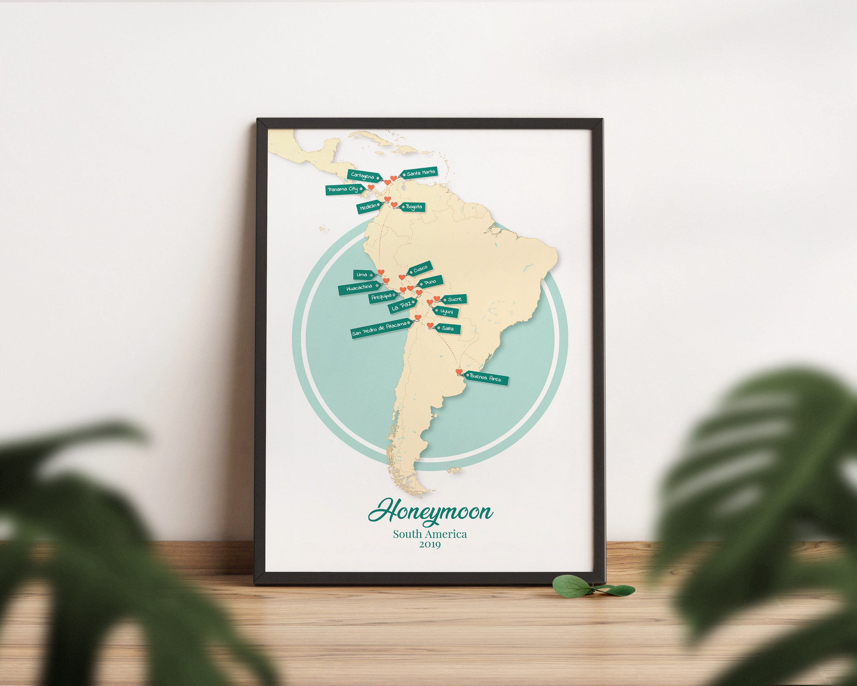 Custom Travel Map Route, Our Anniversary Trip, World Travelling ...