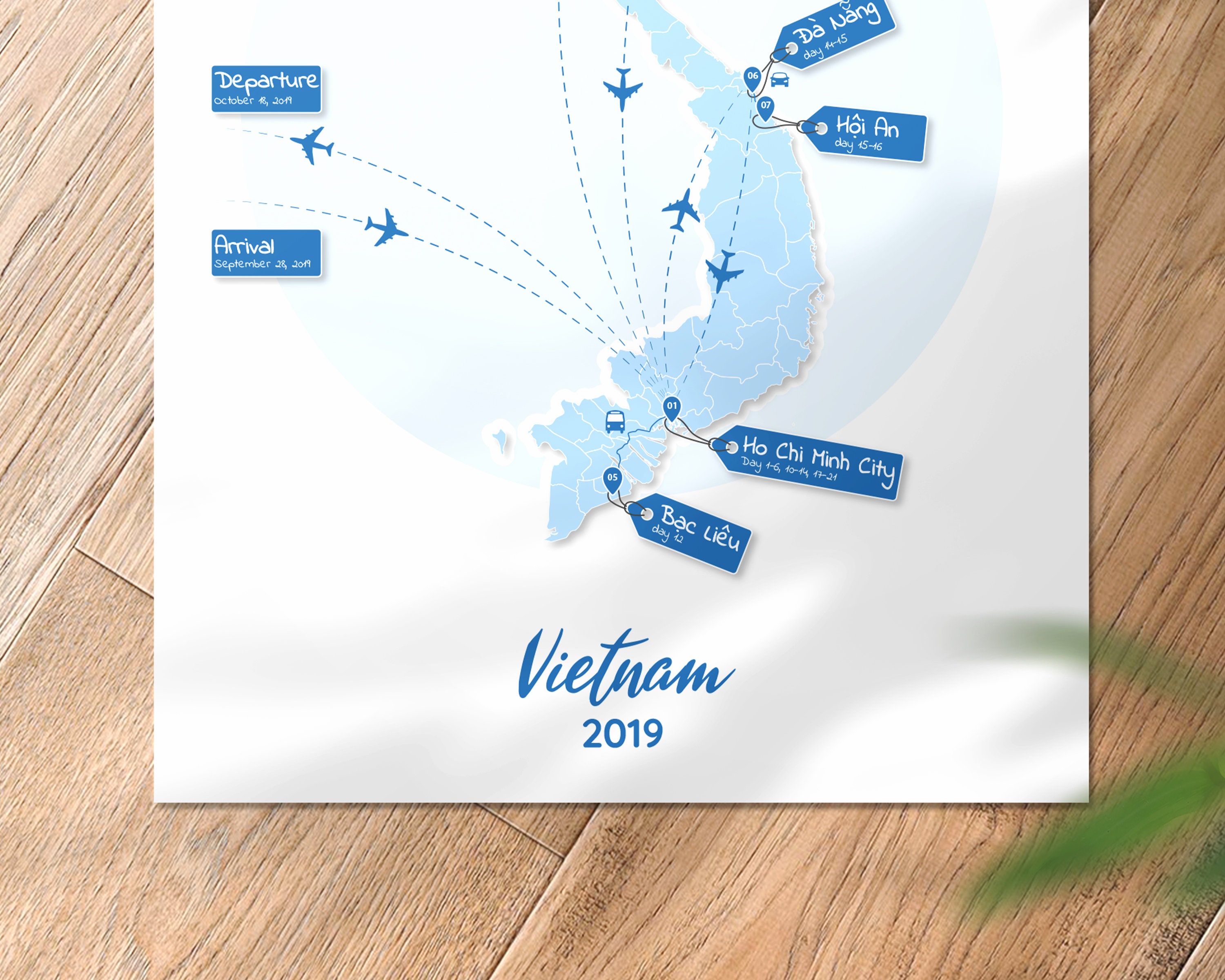 Custom Travel Map Route, Our Anniversary Trip, World Travelling ...