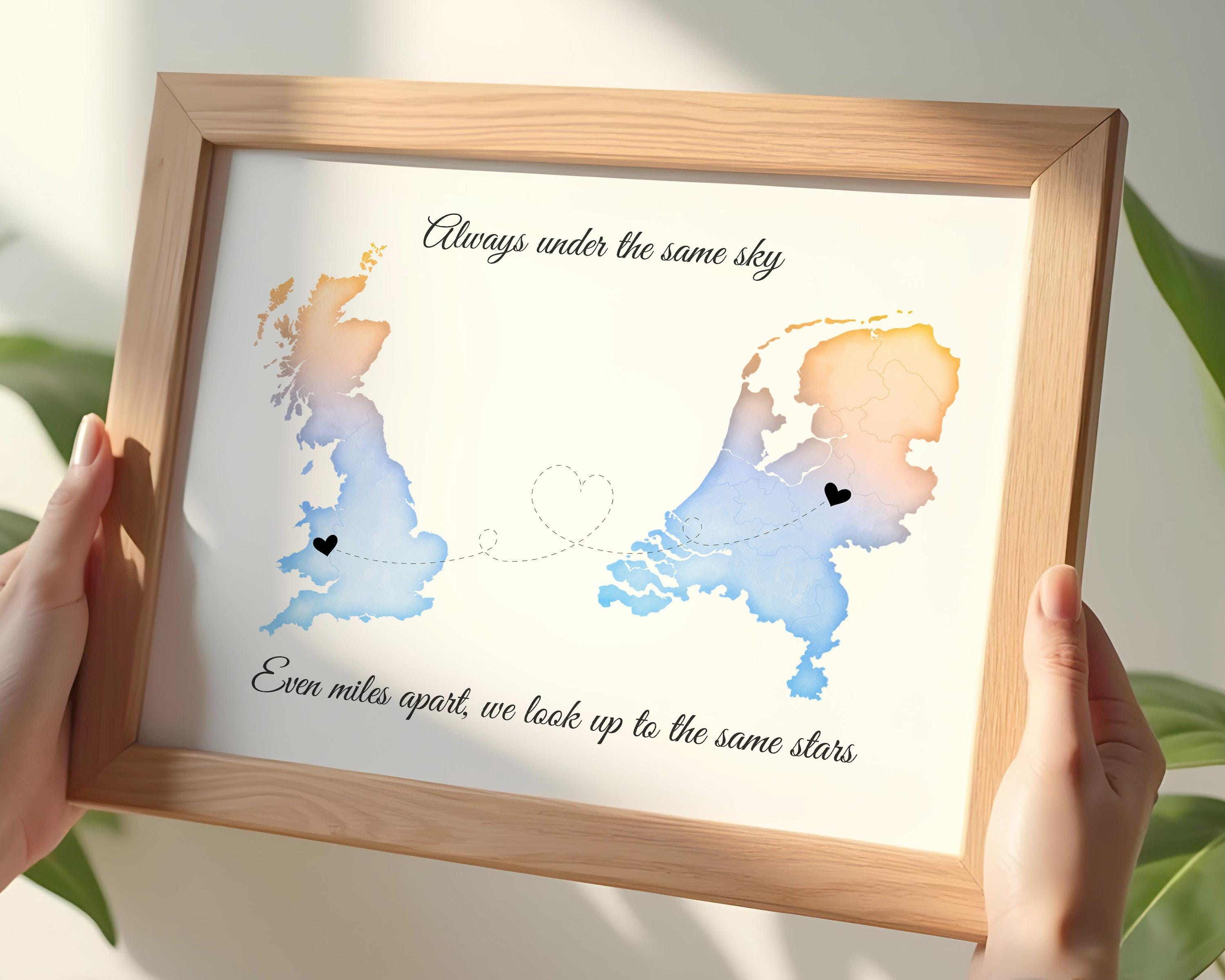 Custom Couple Map, Personalized Relationship Poster, Celebrate Your ...