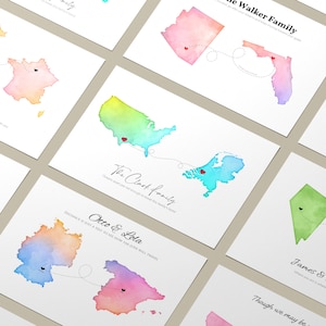 Custom Long Distance Map, Personalized International Love Poster ...