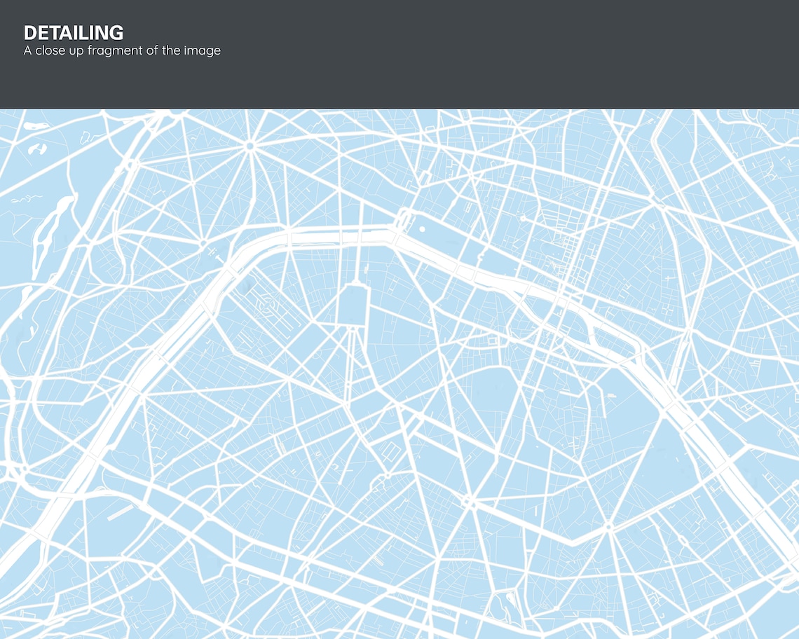 Inverted Styled City Map Circle Shape Custom Map Print | Etsy
