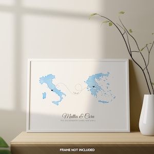 Personalized Long Distance Poster, Custom International Relationship ...