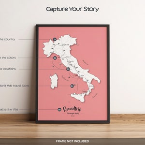 Custom Travel Map, Personalised Adventure Trip, Places Travelled ...