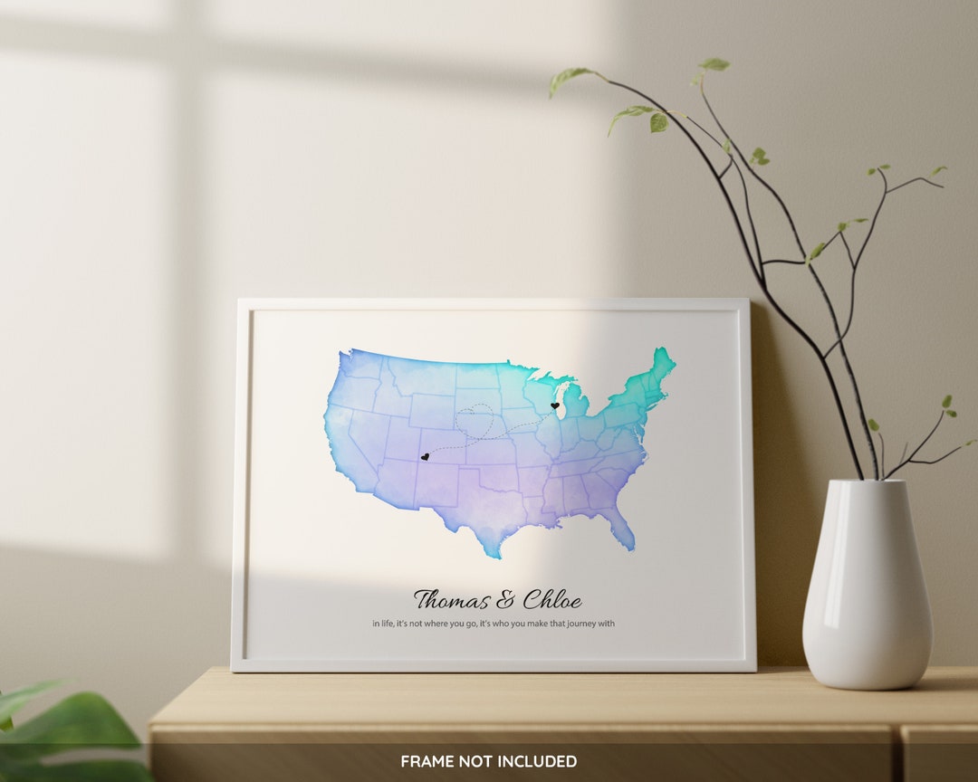 Personalised Long Distance Family Gift, Distance Friendship Poster ...