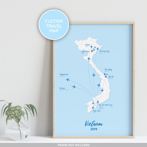 Custom Travel Map Personalised Adventure Trip Places - Etsy