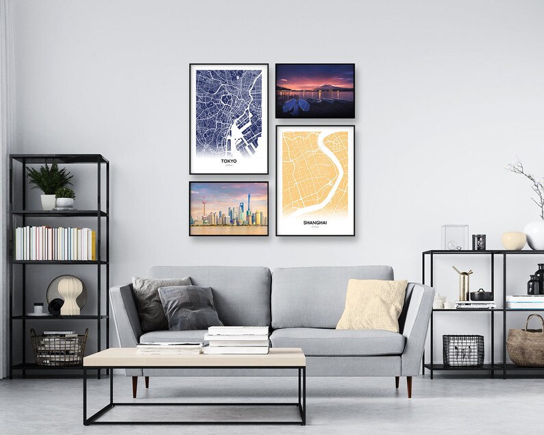 Inverted Styled City Map, Rectangle Shape, Custom City Poster, City ...