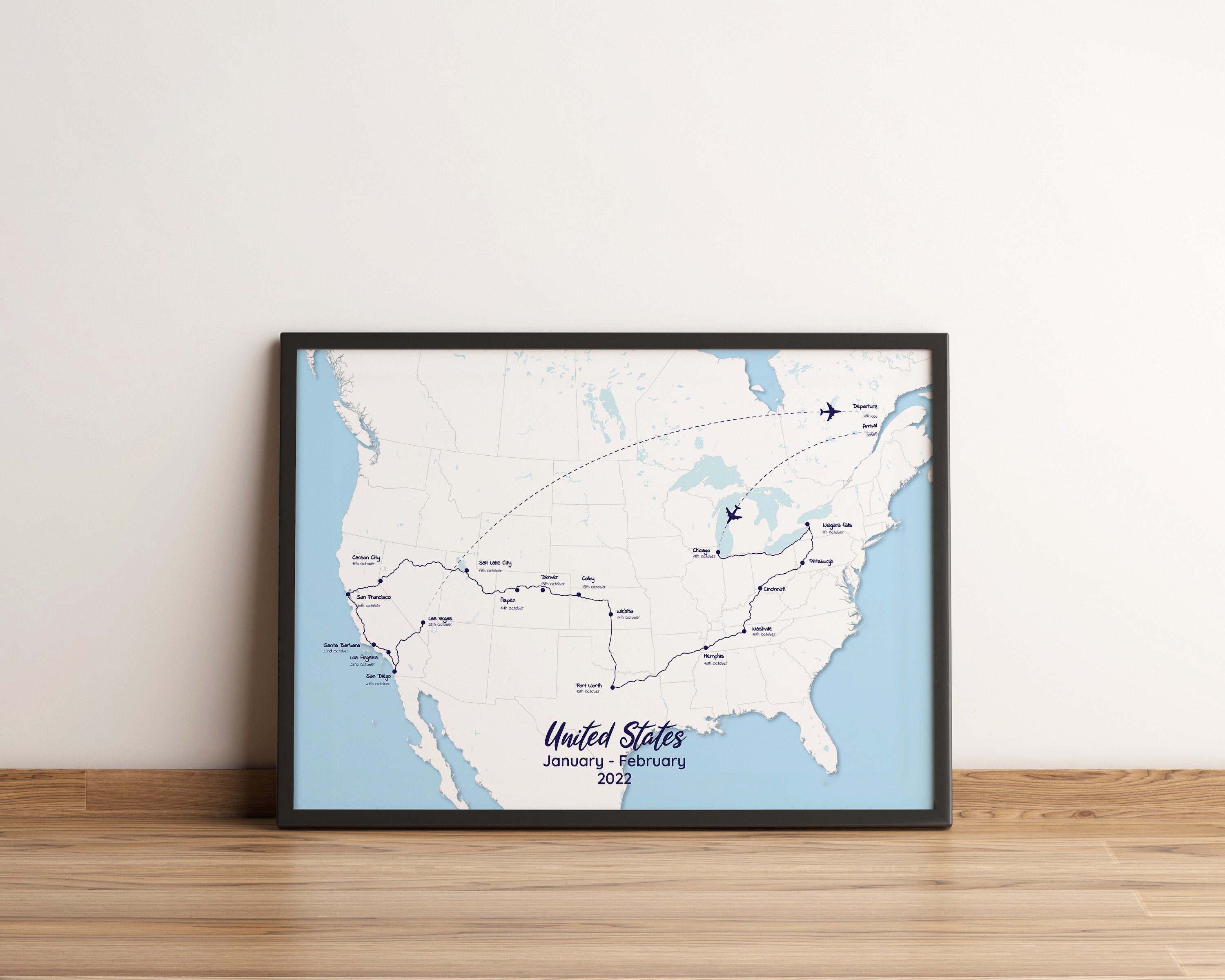 Personalized Backpacking Map, Backpacking Travel Map, Backpacking Trip ...