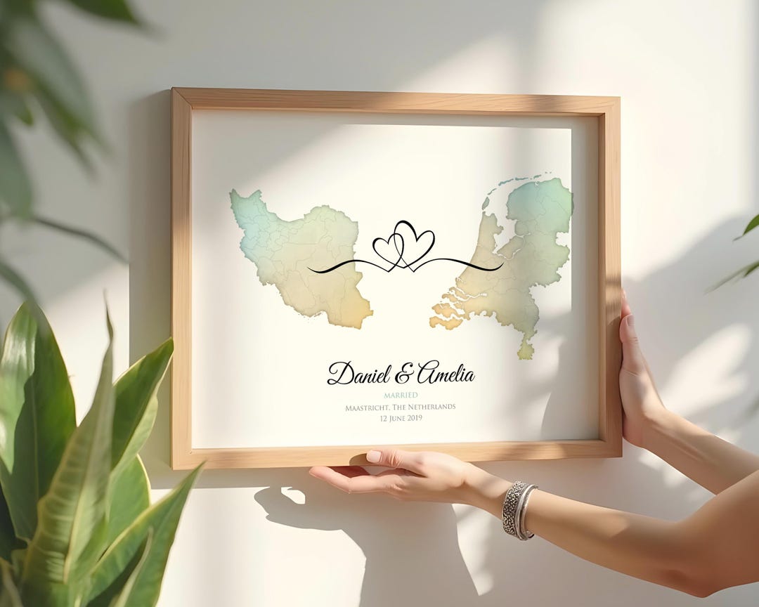 Personalized Long Distance Love Map, Custom Relationship Gift, Unique ...