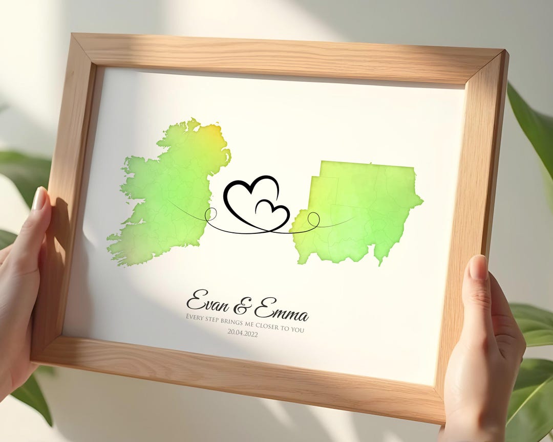 Custom Long-distance Relationship Map, Personalized Gift for Couples ...