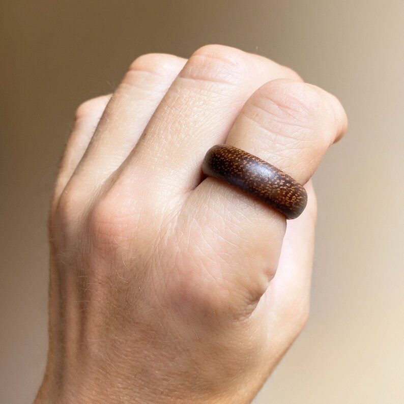 Band Round in Mahogany Natural Woodring Wood Ring - Etsy