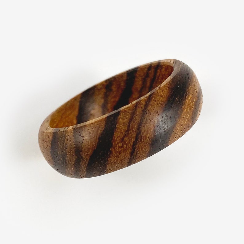 Band, Round in Zebrawood, Natural Woodring, Wood Ring, Women's Ring ...