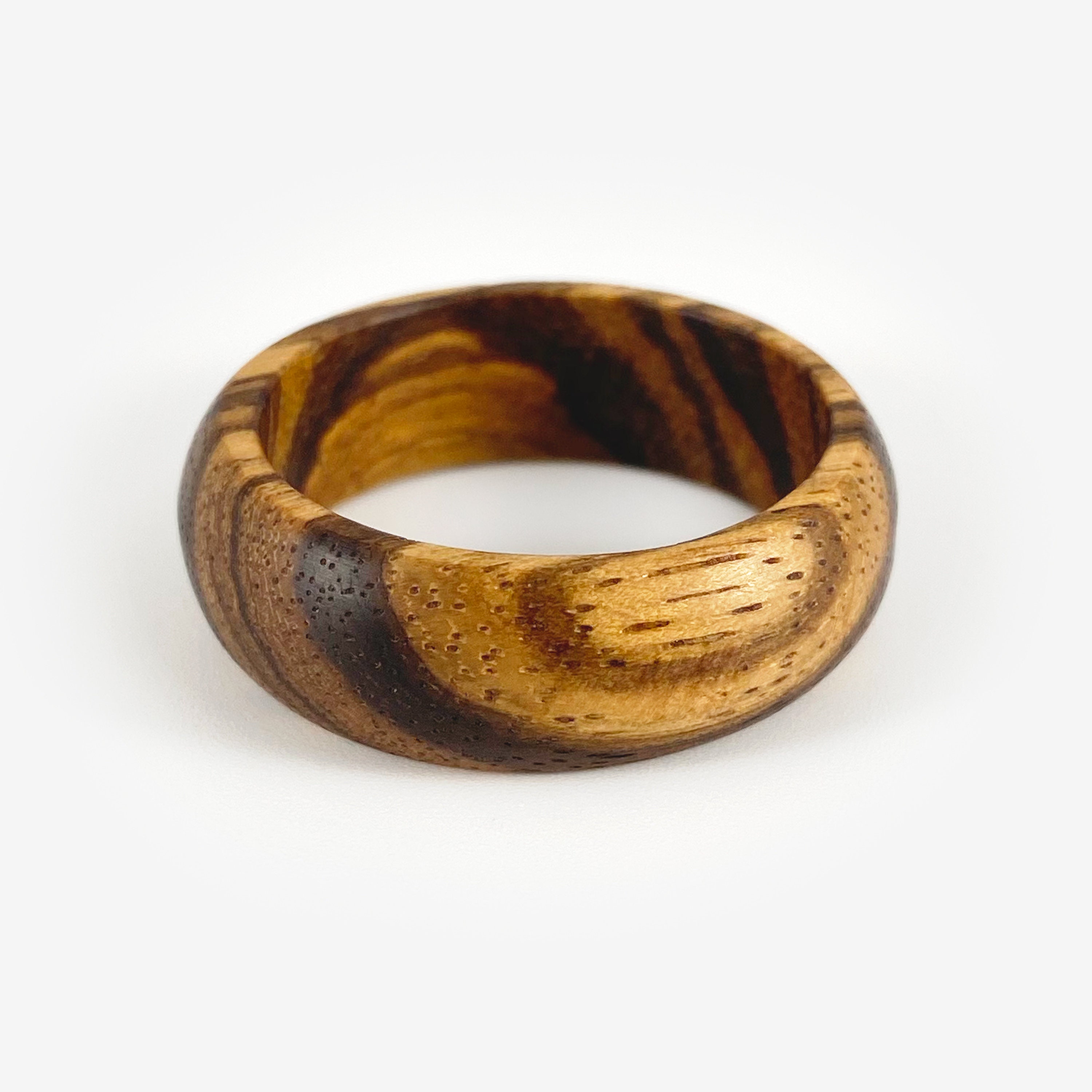 Band, Round in Zebrawood, Natural Woodring, Wood Ring, Women's Ring ...