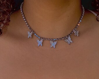 Butterfly Tennis Necklace - Etsy