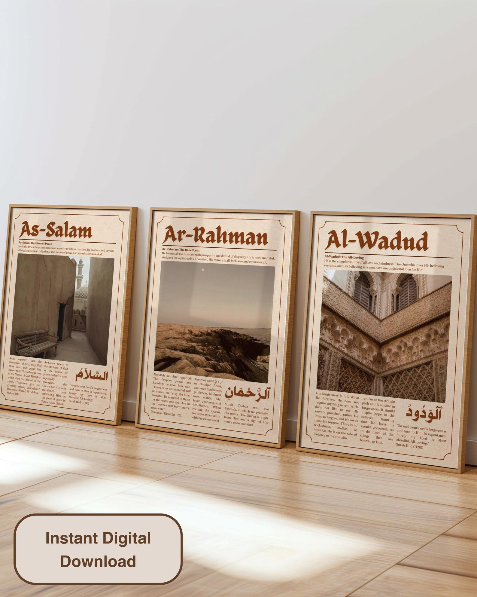 As Salam Digital Download islamic Wall Art 99 Names of Allah Digital ...