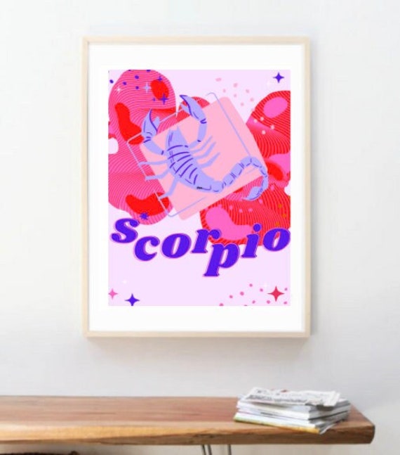 Scorpio Print Wall Art Zodiac Wall Prints College Dorm | Etsy