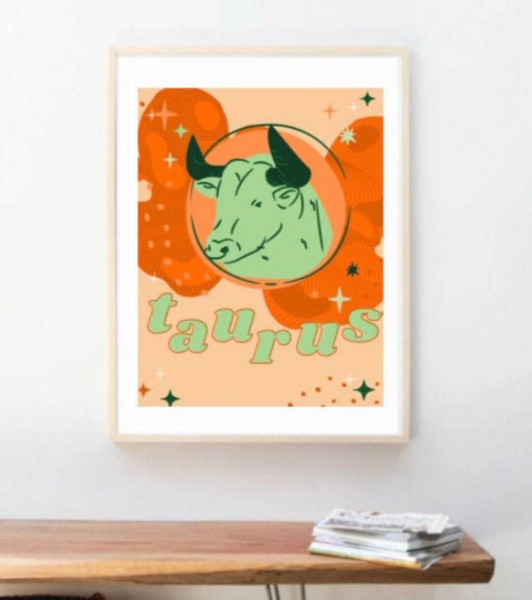 Taurus Print, Wall Art, Zodiac Wall Prints, College, Dorm, Taurus ...