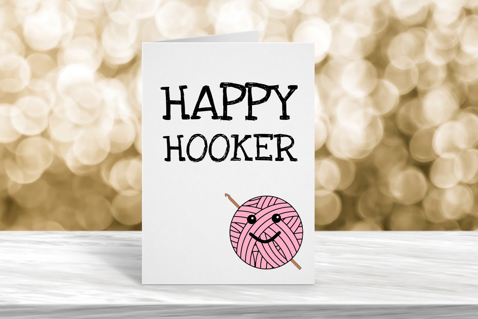 Crochet Birthday Card Happy Hooker Funny Card for Crochet - Etsy