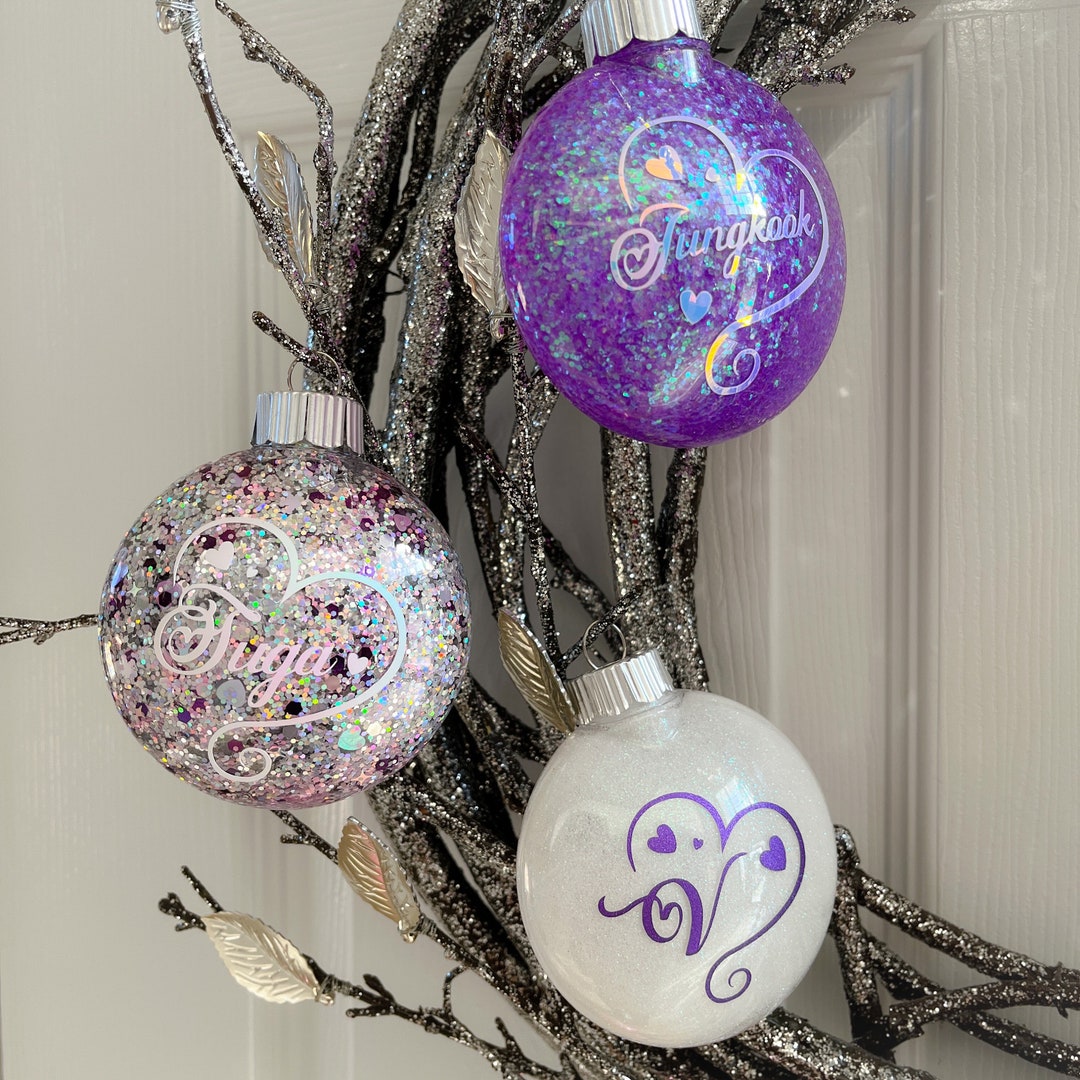 BTS Inspired Christmas Tree Disc Plastic Ornament - Etsy