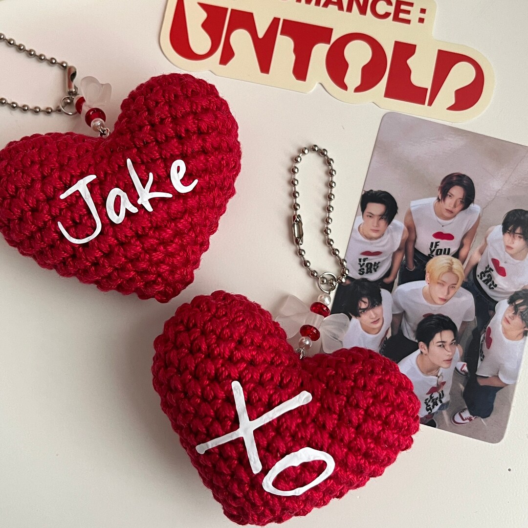 Enhypen ROMANCE: UNTOLD XO Inspired Red Heart Crochet Charm - Etsy Canada