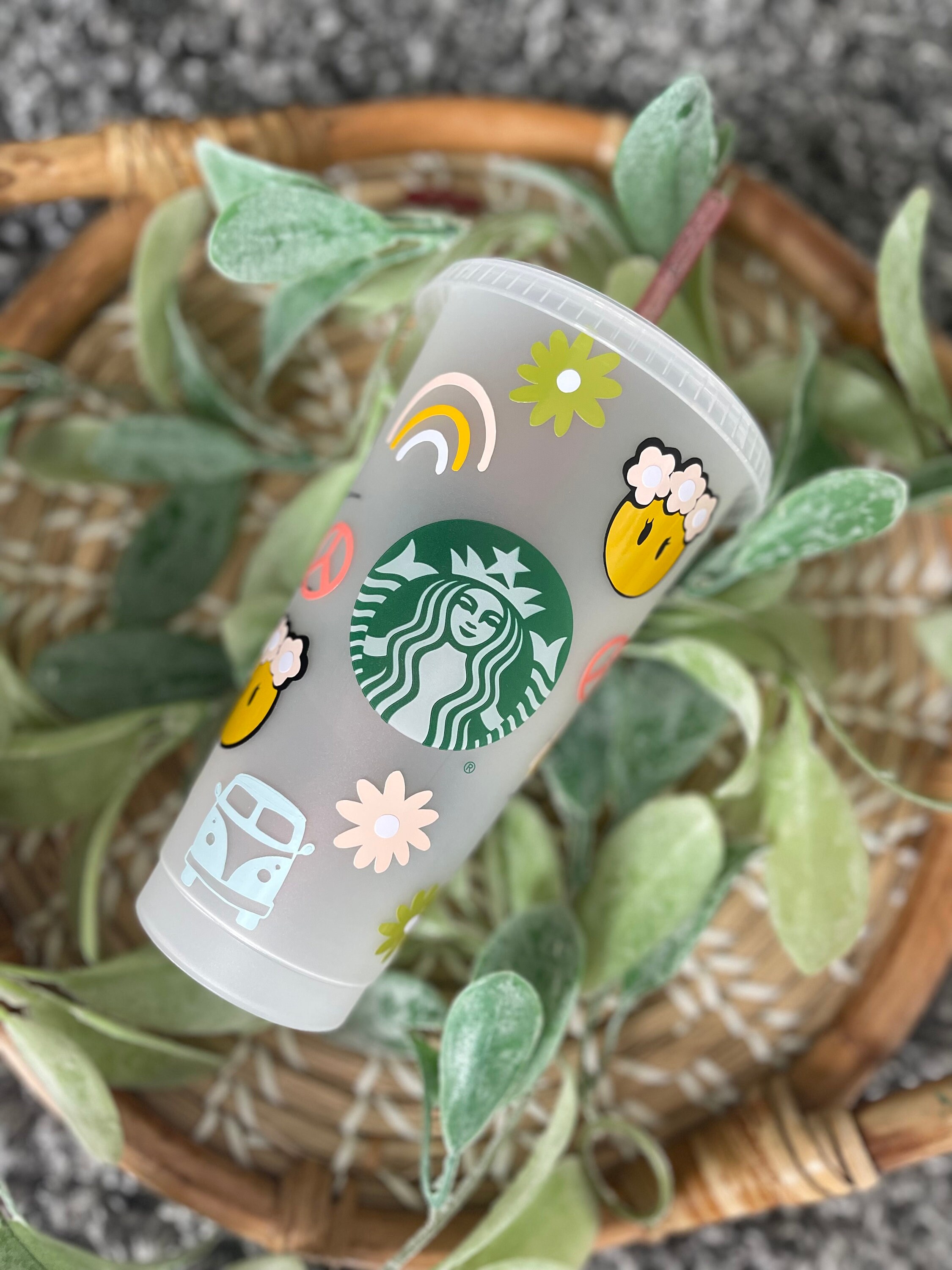 Tumbler Peace and Love Cup Personalized Starbucks Ice Cup/ - Etsy