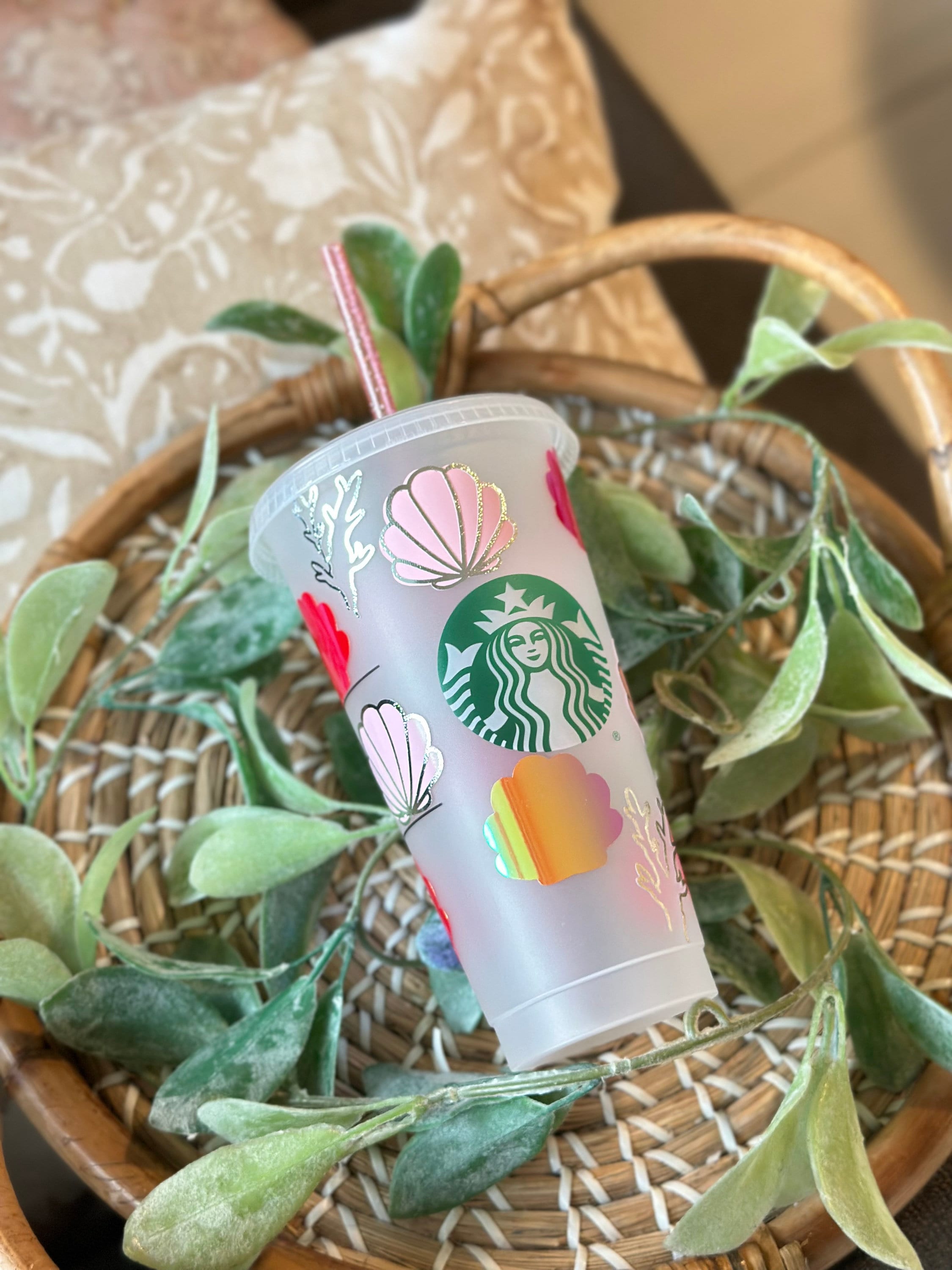 Clam Shell Starbucks Personalize Ice Coffee Cup / Sea Theme Cup ...