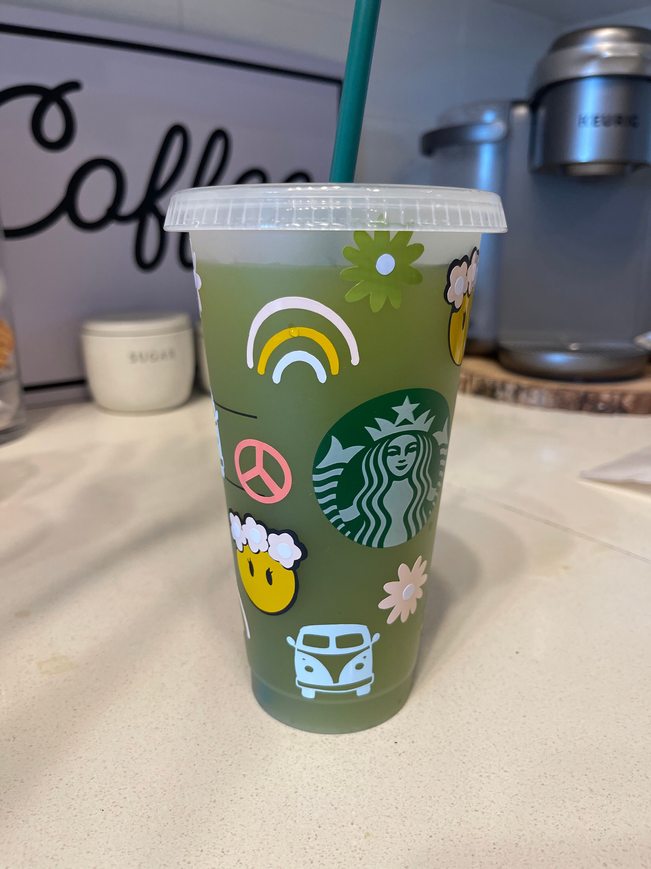 Tumbler Peace and Love Cup Personalized Starbucks Ice Cup/ - Etsy