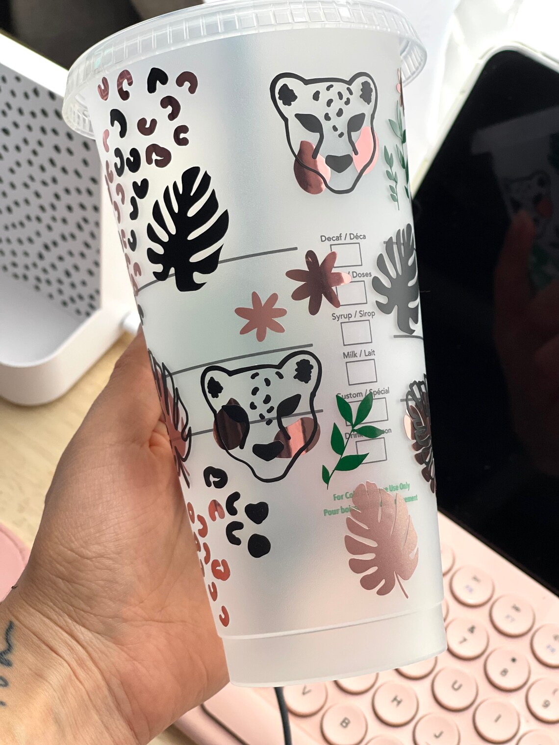 Leopard Ice Starbucks Cup / Gift for Friend / Best Gift / Mother's Day ...