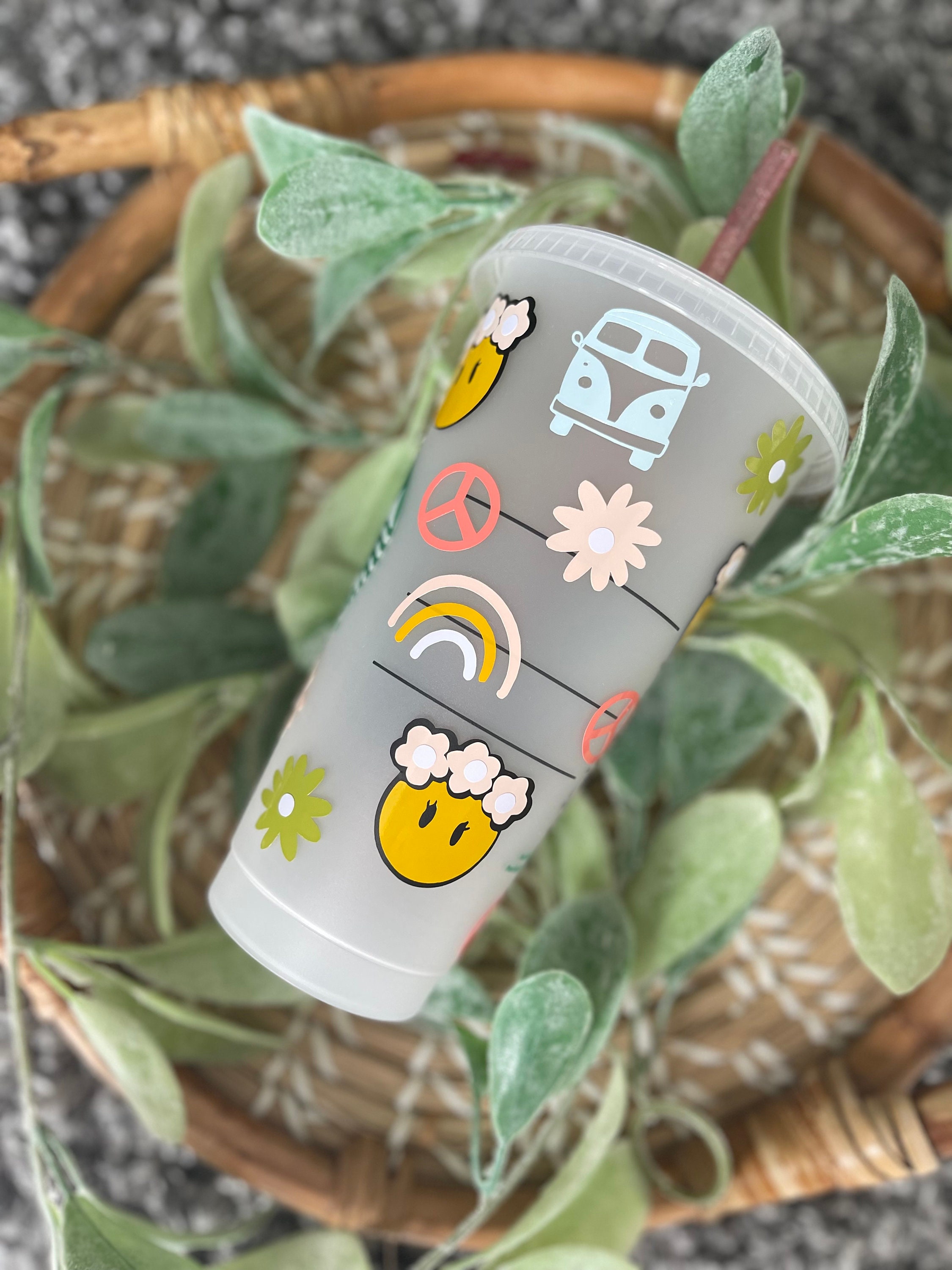 Tumbler Peace and Love Cup Personalized Starbucks Ice Cup/ - Etsy