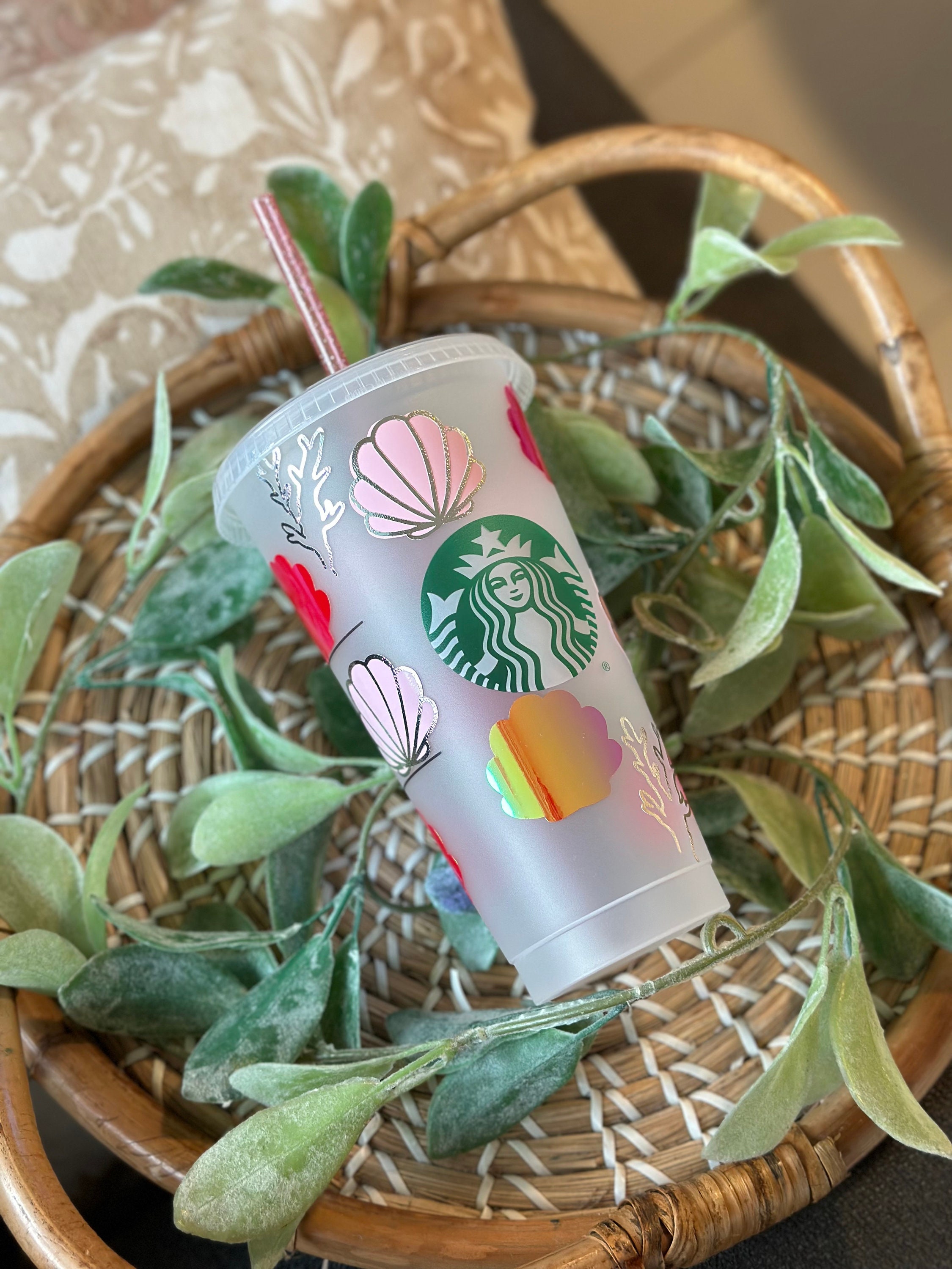 Clam Shell Starbucks Personalize Ice Coffee Cup / Sea Theme Cup ...