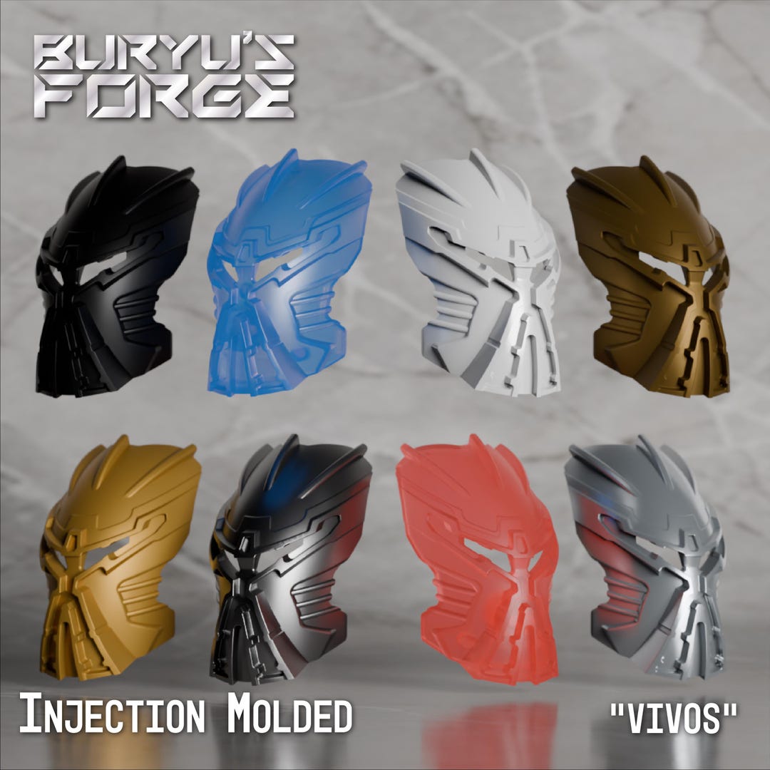 Vivos, Mask of Life | Injection Molded, Pearl Gold, Dark Trans Blue ...